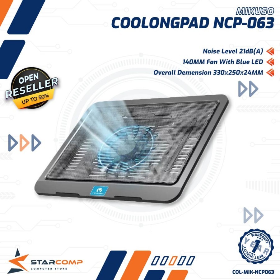 Jual Cooler Pad Mikuso NCP-063 Cordie-1 Notebook Cooling Pad | Shopee Indonesia