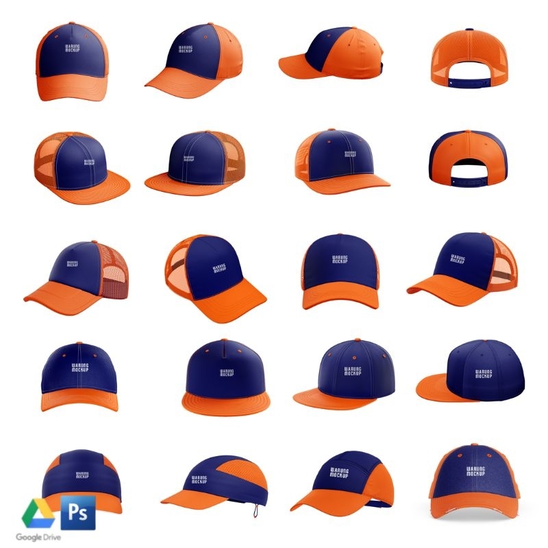 Jual MOCKUP TOPI - SNAPBACK CAP PART 1 - TIFF / PSD - SMART EDITABLE 100% | Shopee Indonesia