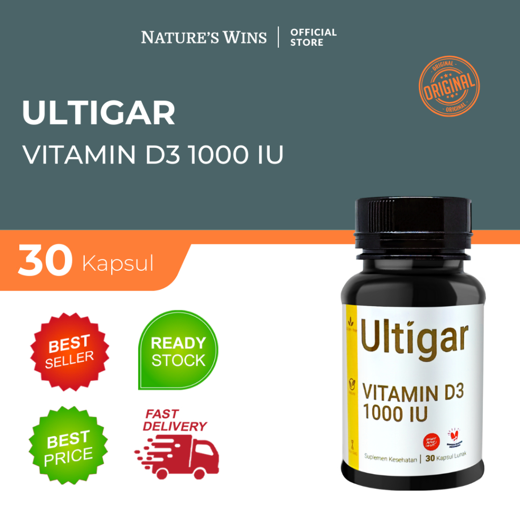 Jual Ultigar Vitamin D3 1000 IU - Botol Isi 30 & 100 Kapsul Lunak | Shopee Indonesia