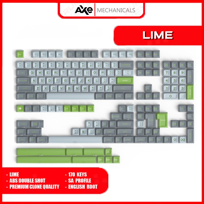 Jual AXE MECHANICALS - SA Profile - Lime - ABS - Double Shot - Keycap ...
