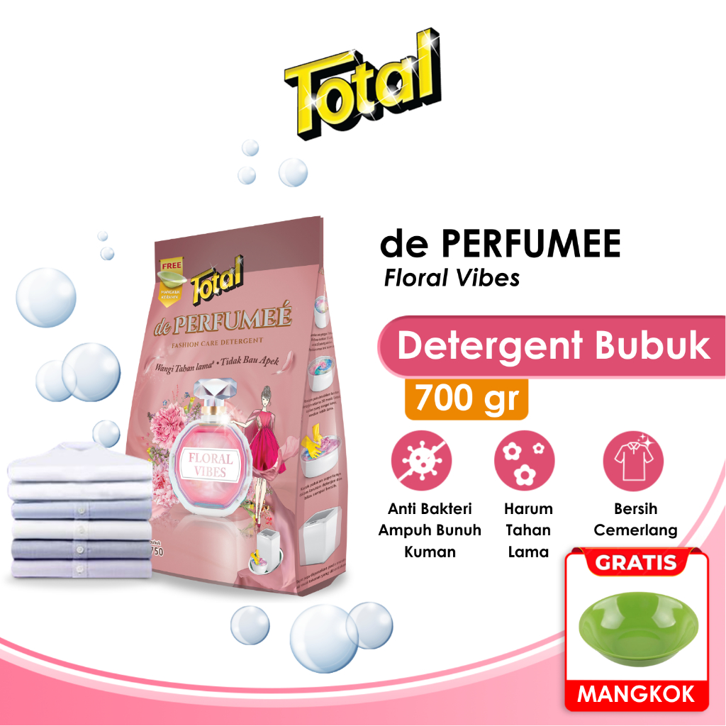 Jual Sabun Detergent Bubuk Total de Perfumee 750gr + Gratis Mangkok ...