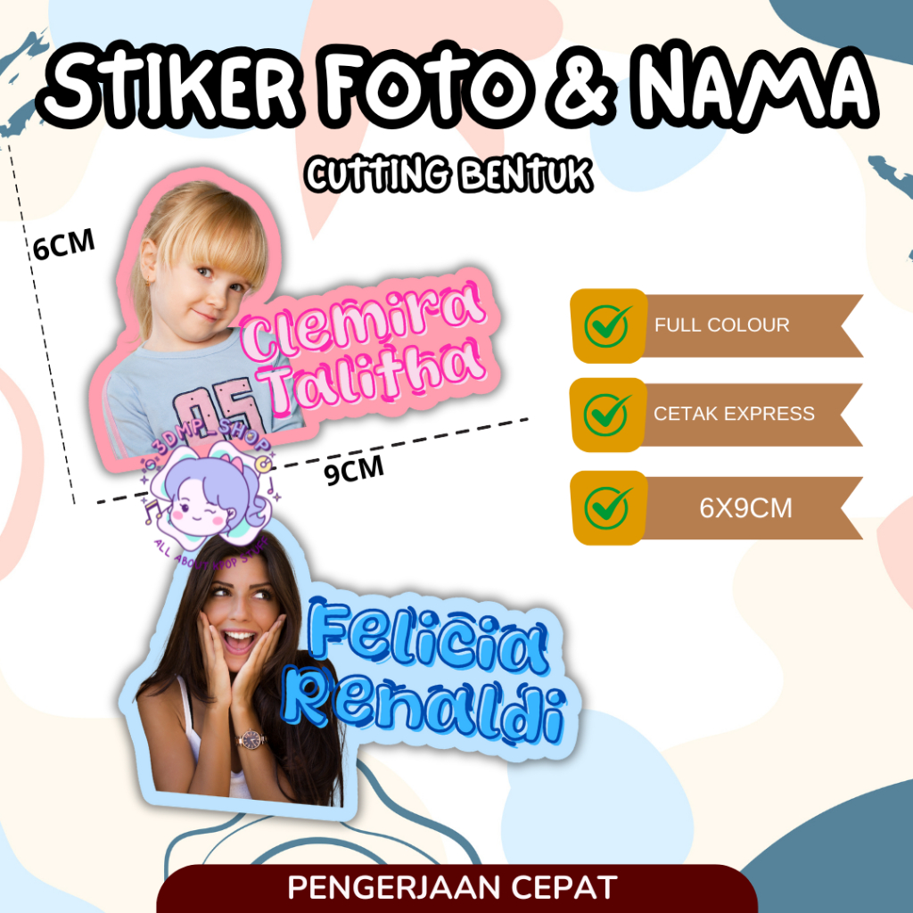 Jual [BACA DESKRIPSI PRODUK] STIKER FOTO WAJAH TULISAN NAMA CUSTOM ...