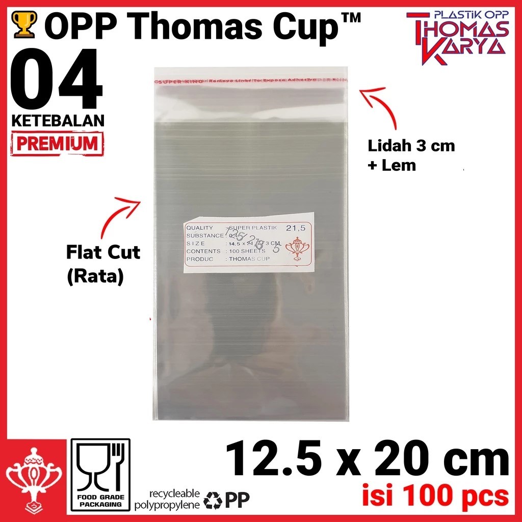 Jual Plastik OPP 12,5x20 TEBAL | Isi 100 | Kantong Bening | Kemasan Kaos Kaki | Kemasan Roti ...