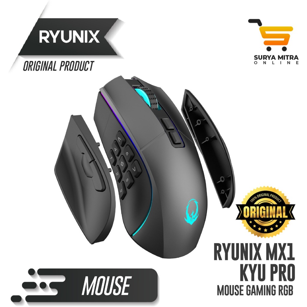Jual Sades Ryunix Mouse Gaming Wireless Bluetooth MMO MOBA KYU Pro MX1 / MX-1 Tri Mode ...