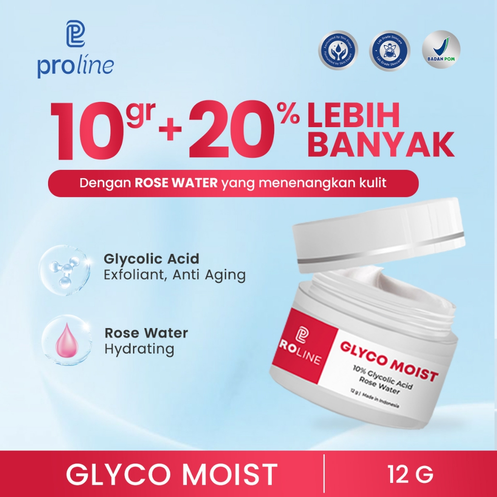 Jual [OBRAL MURAH] Glyco Moist 10% Glycolic Acid (12gr) Cream Membantu Eksfoliasi, Menyamarkan ...