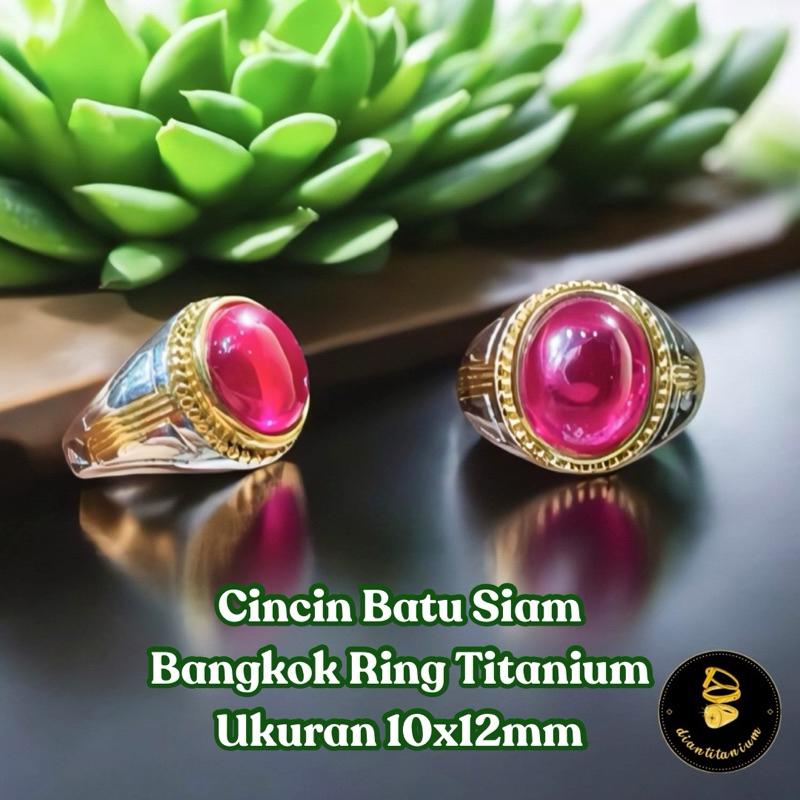 Jual Cincin Batu Siam Bangkok Ring Titanium Ukuran 10x12mm | Shopee ...