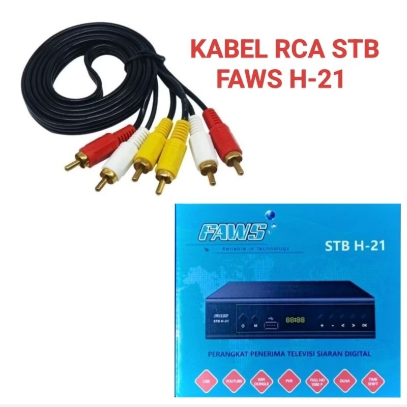 Jual Kabel RCA STB FAWS H-21 cable rca stb faws STB H-21 DVB T2 ...
