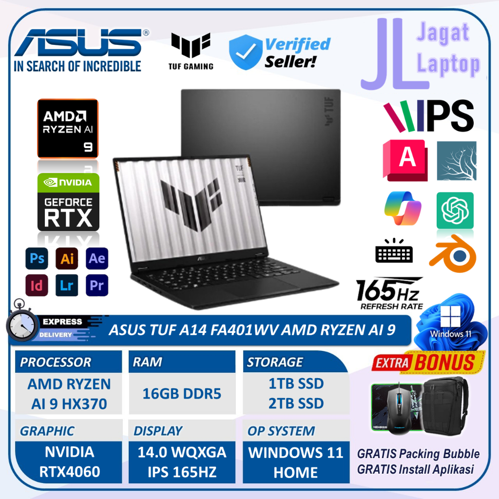 Jual Laptop Asus TUF Gaming A14 FA401WV Amd Ryzen AI 9 HX370 16GB Ram ...