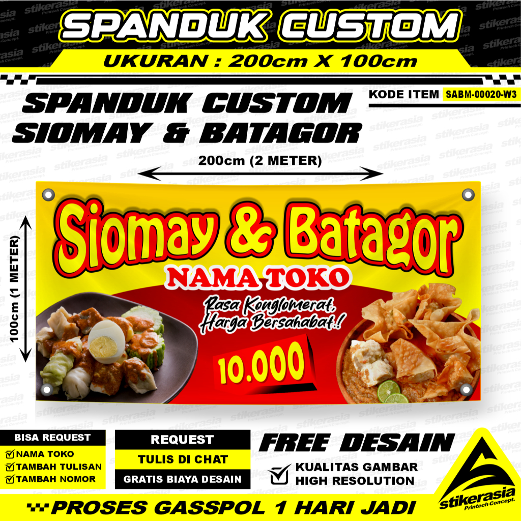 Jual CETAK BANNER SPANDUK CUSTOM BATAGOR SIOMAY XBANNER JUALAN ...