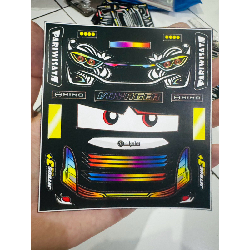 Jual Stiker Headlamp Batik Miniatur Bus / Stiker Slendang Bus Jb 3 dan ...