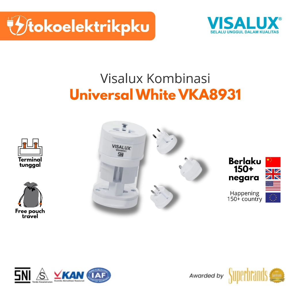 Jual Travel Adaptor / Tusuk Kontak Kombinasi Luar negeri Visalux ...
