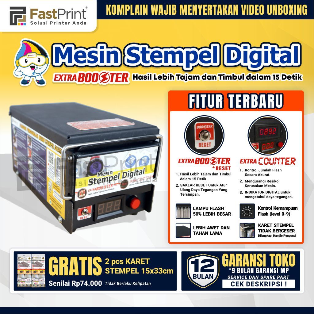 Jual Fast Print Mesin Stempel Flash Digital Full Plat Besi | Shopee ...