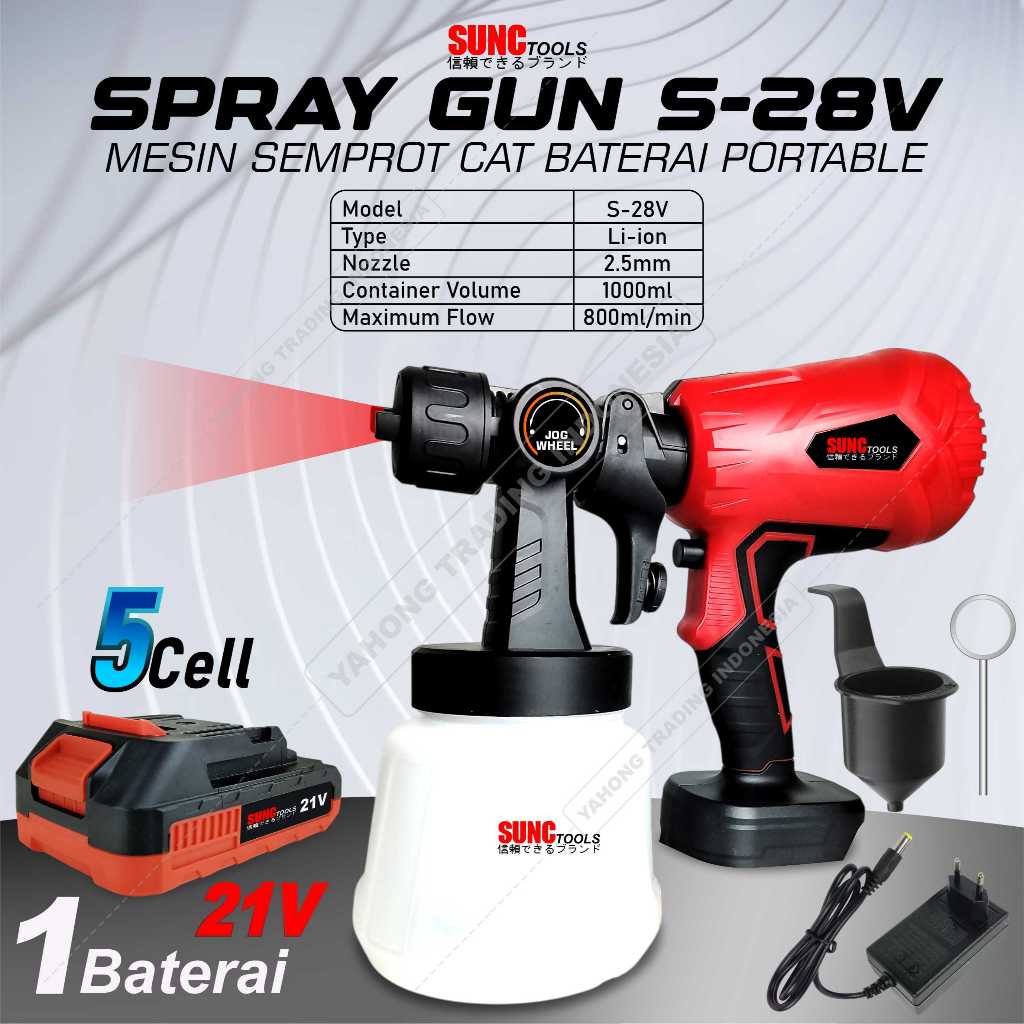 Jual Mesin Cat Baterai Portable Semprot Cat Baterai Cordless Spray Gun ...