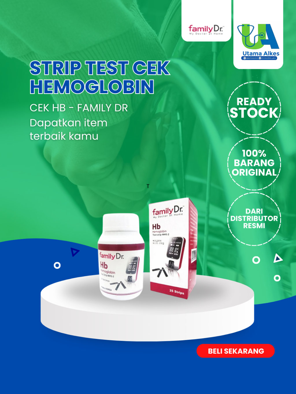 Jual Strip Tes HB FAMILY Dr Isi 25 Strip | Alat Cek Hemoglobin Darah ...