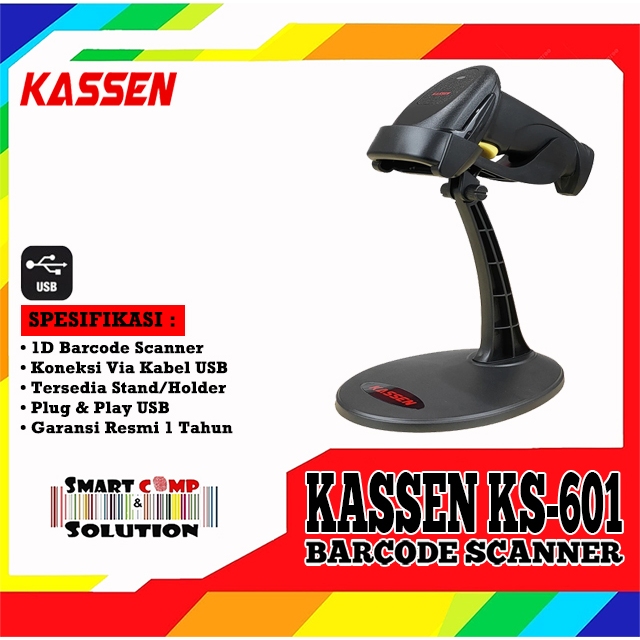 Jual Barcode Scanner Kassen KS601 / KS-601 / KS 601 - Wired USB 1D ...