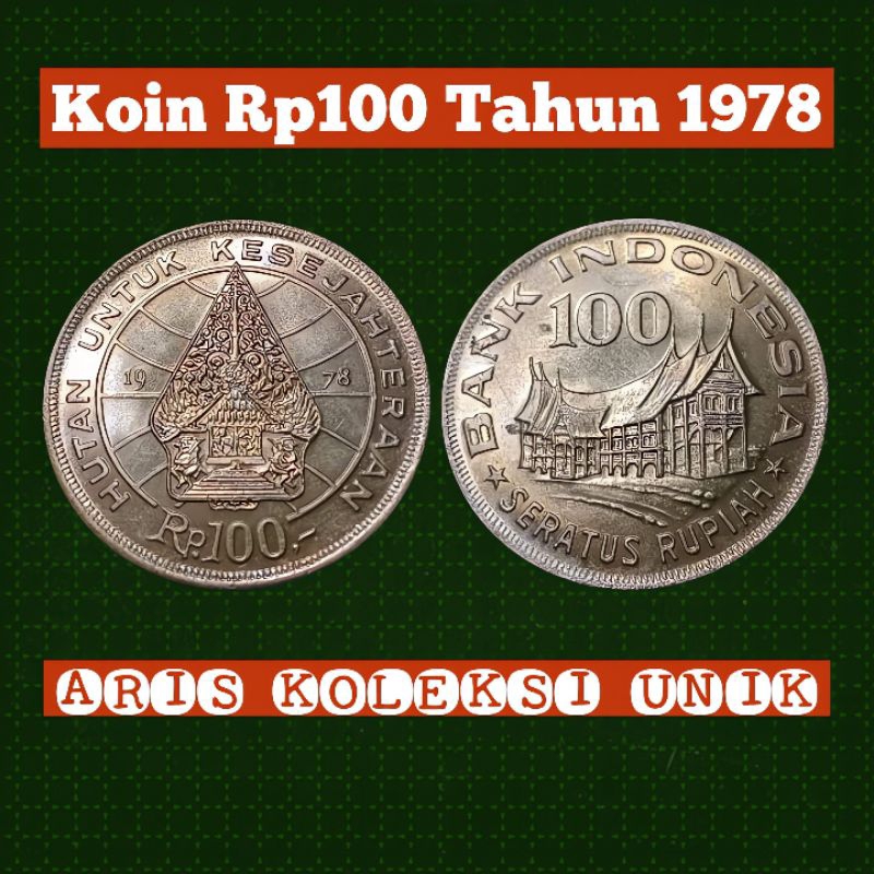 Jual koin 100 rupiah wayang tahun 1978 rumah gadang minang | Shopee ...