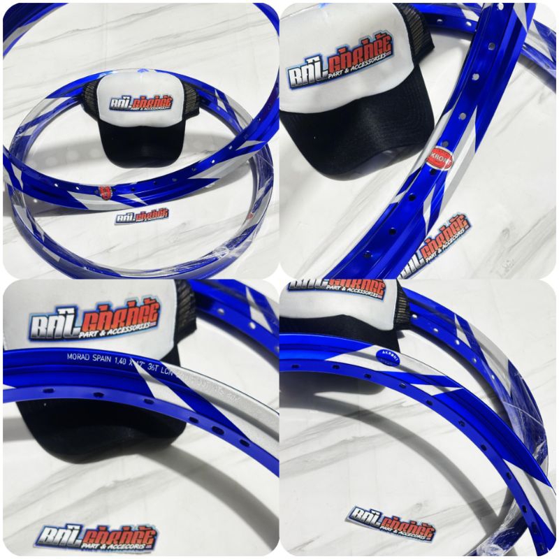 Jual ring 17 akront morad 140/140/17 blue motip blade | Shopee Indonesia