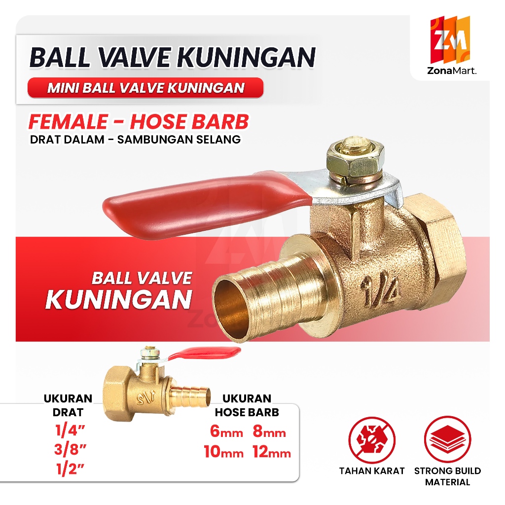 Jual BALL VALVE / STOP KRAN / KERAN KUNINGAN drat Luar dalam Male x ...