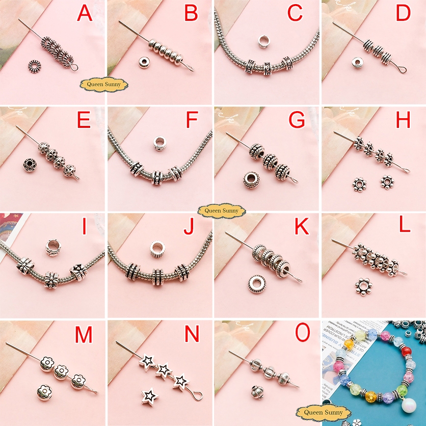 Jual Charm Spacer Manik Monte Silver Mote Beads Bead Bulat Bunga ...