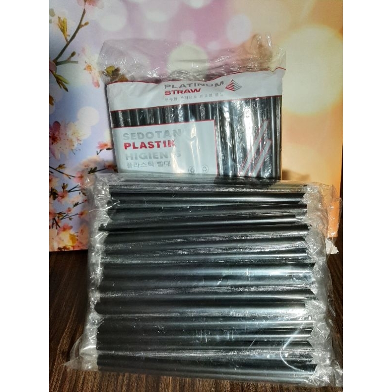 Jual Sedotan Platinum straw higinies ukuran 1221 warna hitam 1 bks isi ...