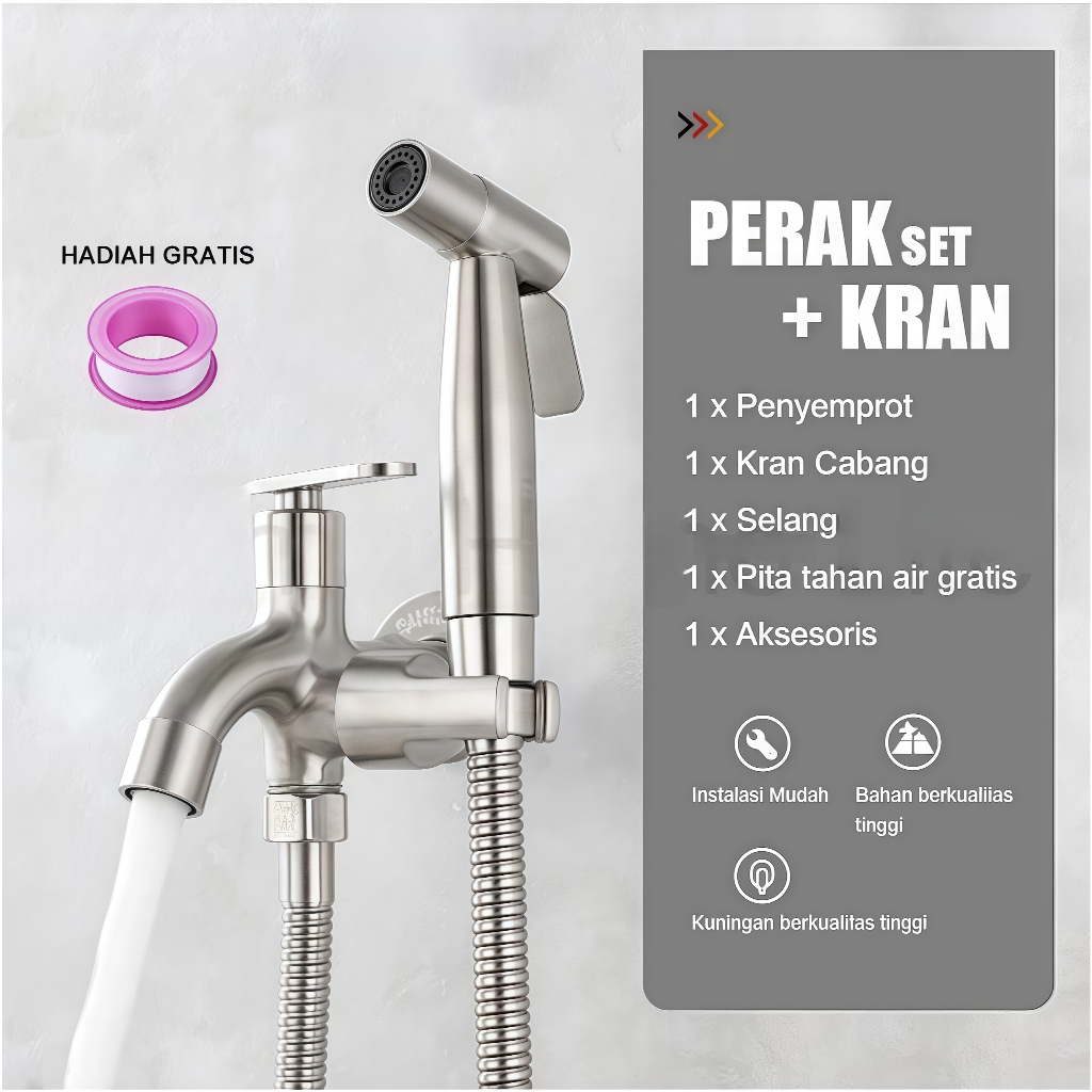 Jual SUS304 1 Set Jet Shower Kloset/Kran Cabang Shower Stainless/Jet ...