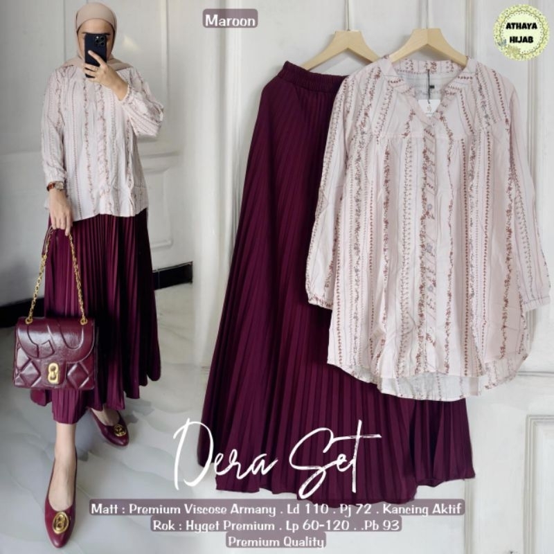 Jual Dera Set - Cory Plisket Mix Rayon Jumbo (Athaya) | Shopee Indonesia