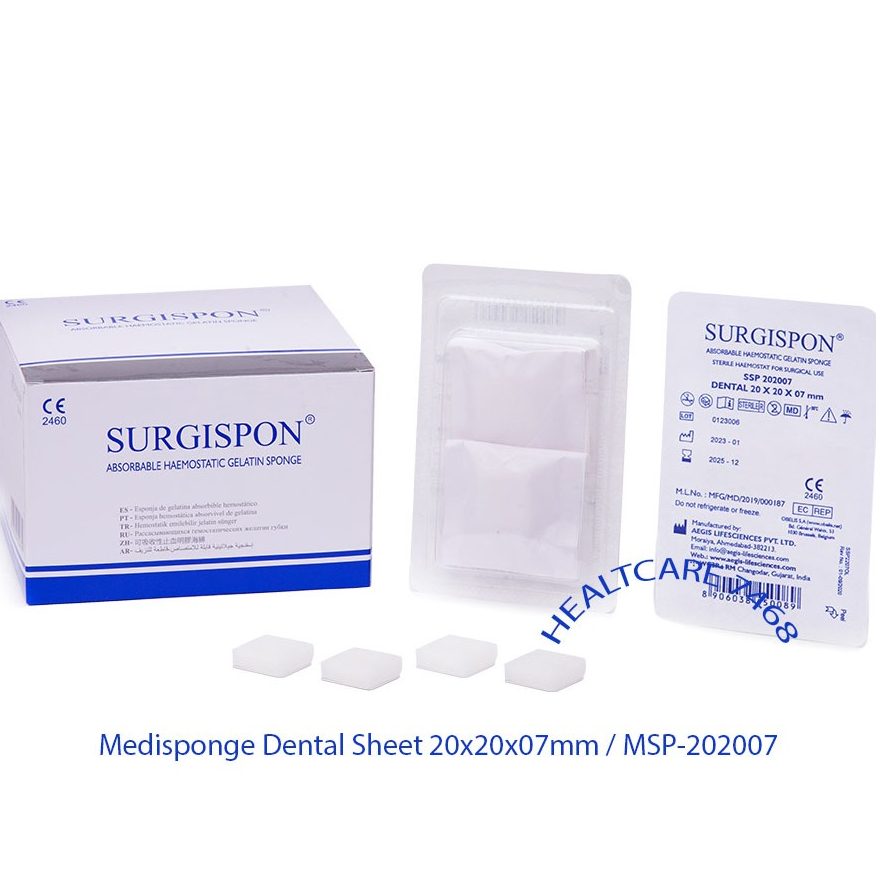 Jual Spons Sponge Hemostatik Spons Dental Sheet 20x20x07mm MEDISPONGE ...