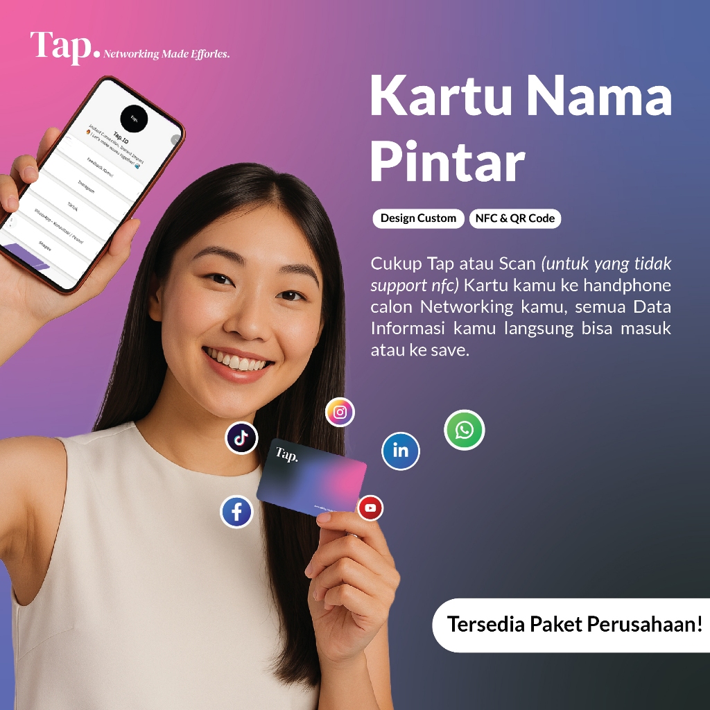 Jual Kartu Nama Digital / Smart Name Card | Tap Card NFC | Custome ...