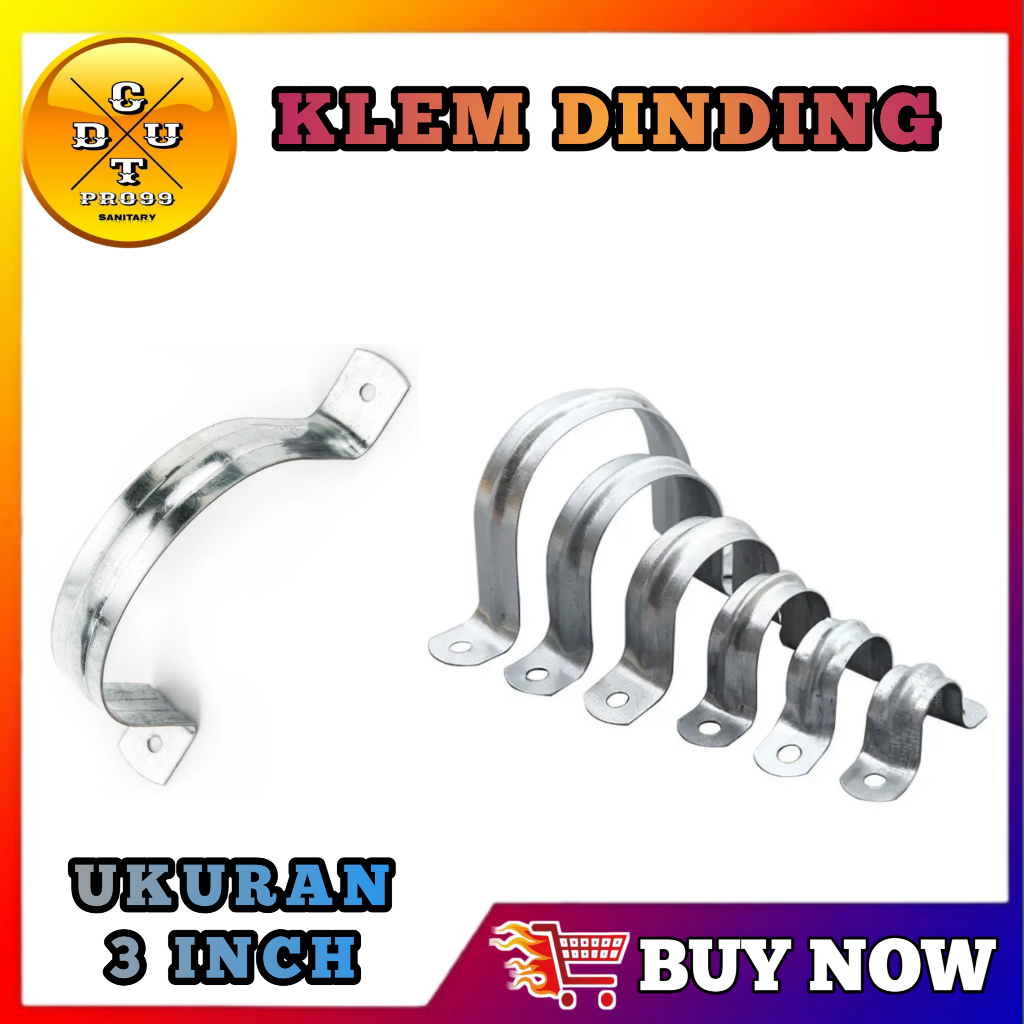 Jual Klem omega ukuran 3 inchi clmps omega galvanis kleman dinding ...