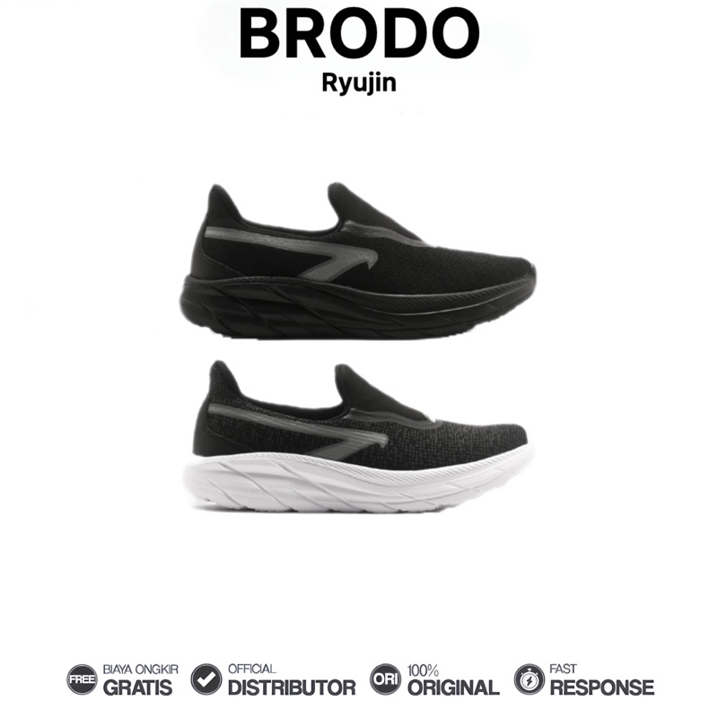 Jual Brodo - Sepatu Ryujin Sneakers Slip On Casual Unisex Wanita Pria ...