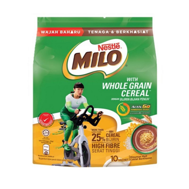 Jual MILO Activ-Go Whole Grain Sereal Import (10 sachet) | Shopee Indonesia