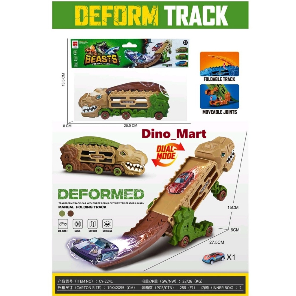 Jual Mainan Mobil Dinosaurus 2 in 1 Lintasan - Transforming ...