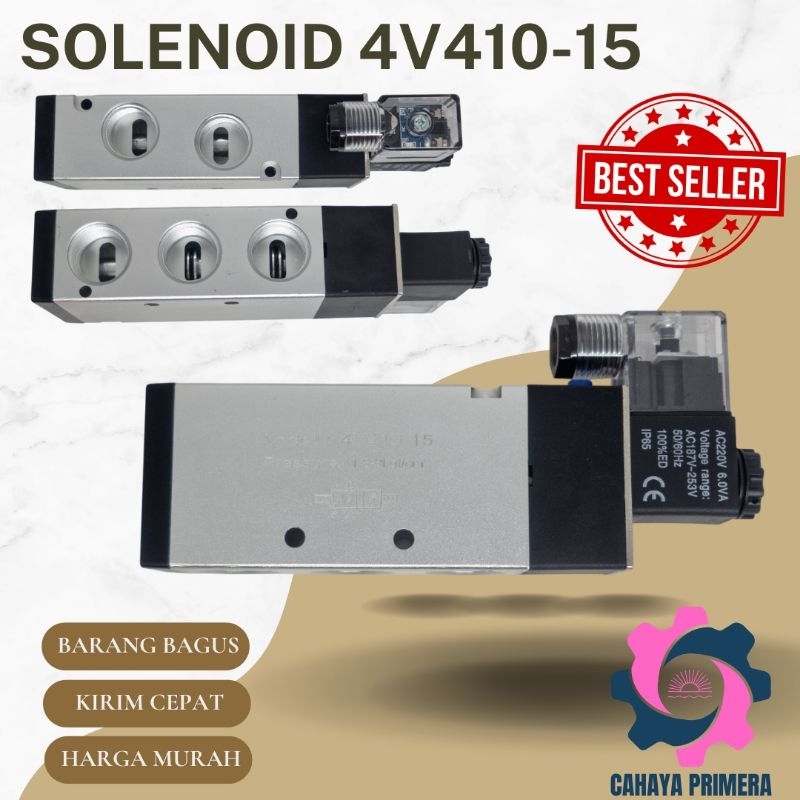 Jual Solenoid Valve 4V410 - 15 pneumatic 1/2 inchi | Shopee Indonesia