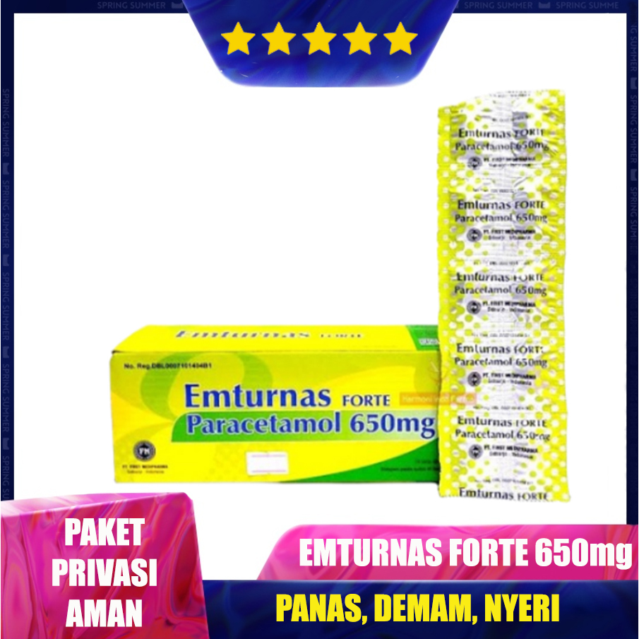 Jual Emturnas Forte Paracetamol 650mg | Obat Untuk Membantu Atasi Demam ...