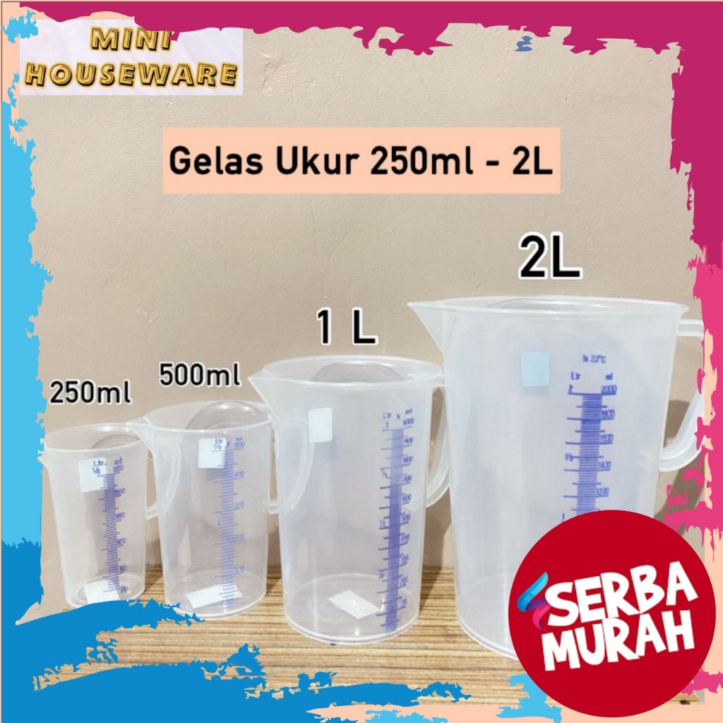 Jual Genji Garis Biru / Maggie / Mamiko Gelas Takar 500ml 1000ml 2000ml | Shopee Indonesia