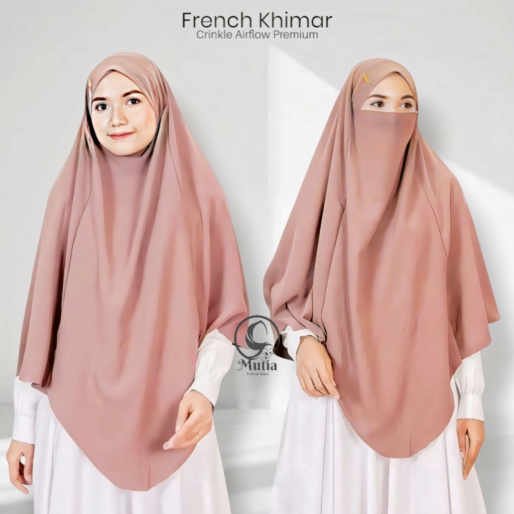 Jual ORIGINAL FRENCH KHIMAR BAHAN CRINKLE AIRFLOW PREMIUM LEMBUT UKURAN ...