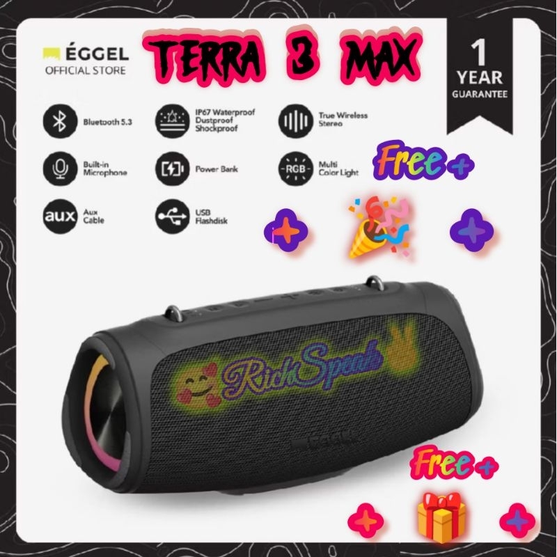 Jual EGGEL TERRA 3 MAX WITH RGB LIGHTS IP67 WATERPROOF SPEAKER ...