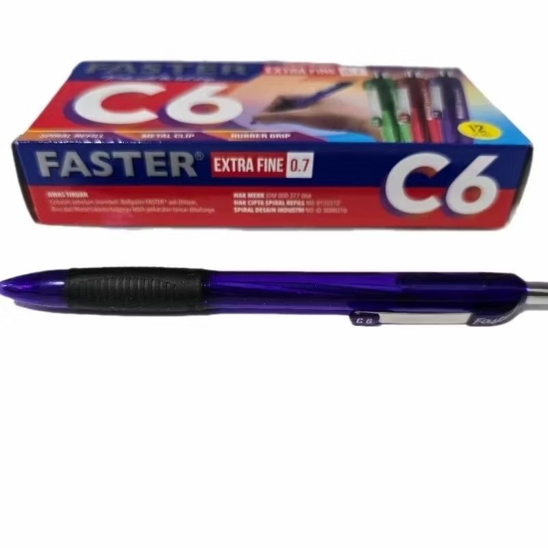 Jual Pulpen faster C6/pen faster C6 hitam biru merah ASLI (1box = 12pcs ...