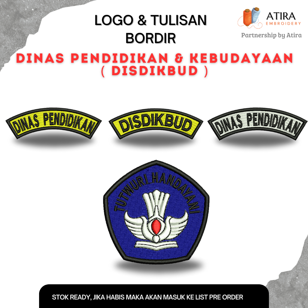 Jual LOGO & TULISAN BORDIR DINAS PENDIDIKAN ( DISDIKBUD ) - TUTWURI ...