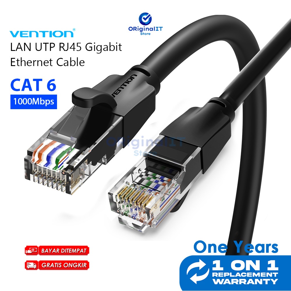 Jual Kabel LAN UTP Cat6 Gigabit Ethernet RJ45 Vention IBE | Shopee ...