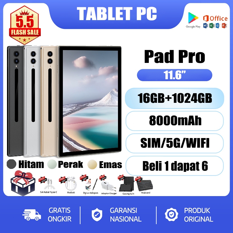 Jual 2025 Pad Pro (16/1024GB) Tablet Murah Baru Tablet Android 5G Pad ...