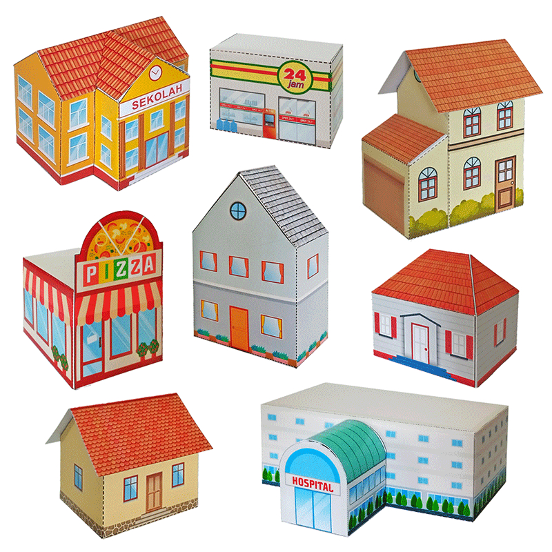 Jual MINIATUR RUMAH DIY PAPERMODEL PAPER CRAFT RUMAH KERTAS KARTON ...