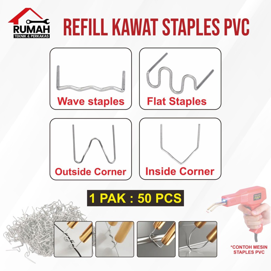 Jual (ISI 50 PCS) REFIL KAWAT LAS PVC PLASTIK / Kawat Las Plastik ...