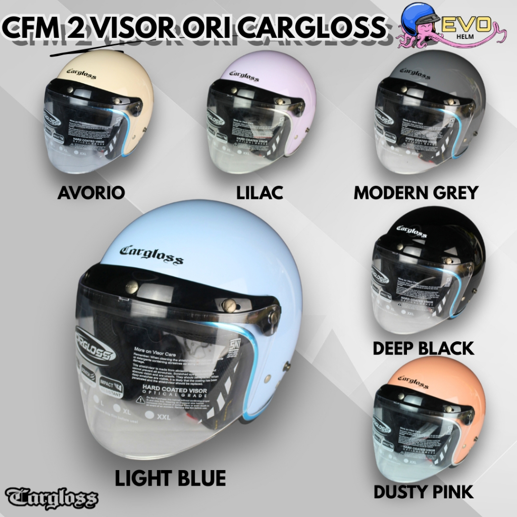 Jual CARGLOSS CFM 2 RETRO HELM HALF FACE TERBARU LIST CHROME VISOR ...