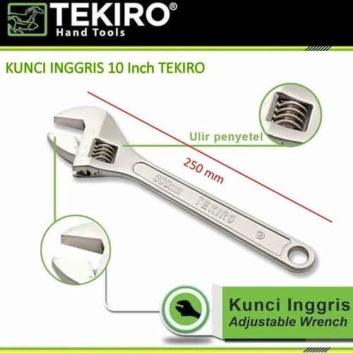 Jual TEKIRO KUNCI INGGRIS 10 INCH / ADJUSTABLE WRENCH 10" / ALAT UNTUK ...