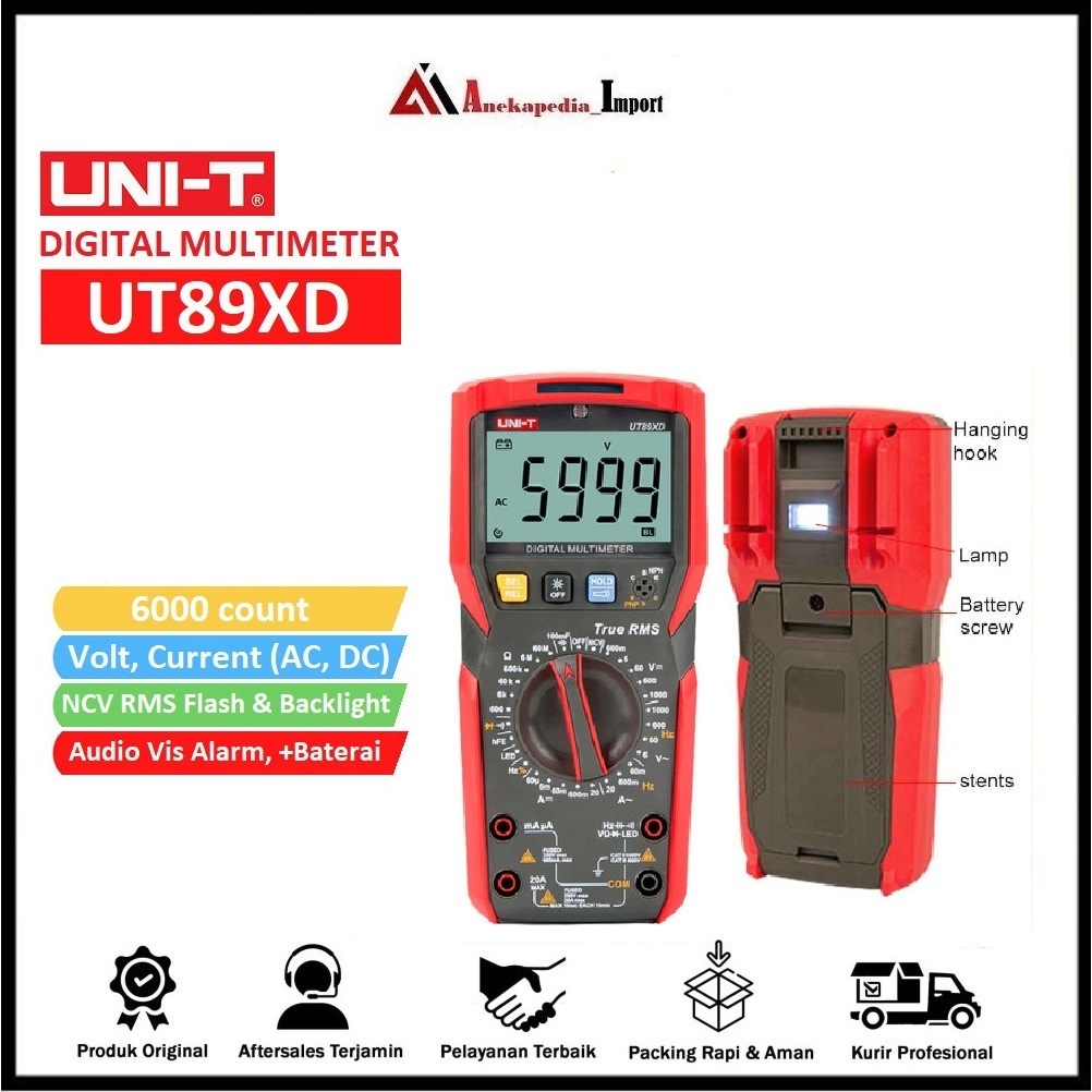 Jual UNI-T UT89XD - Multimeter Multitester Avometer Voltmeter Digital ...