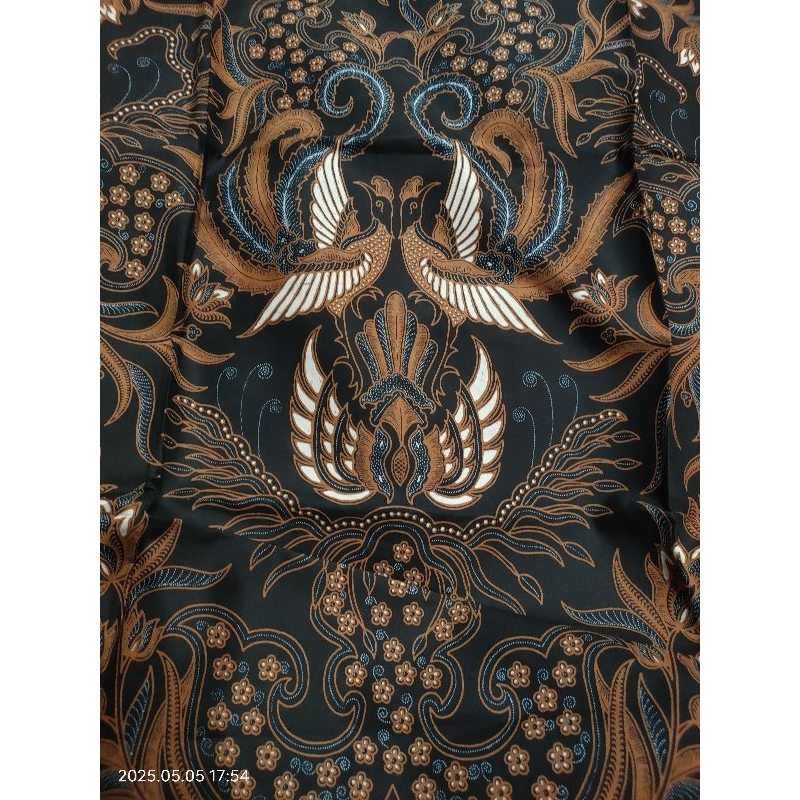 Jual Kain batik solo merak kembar lawasan coklat | Shopee Indonesia