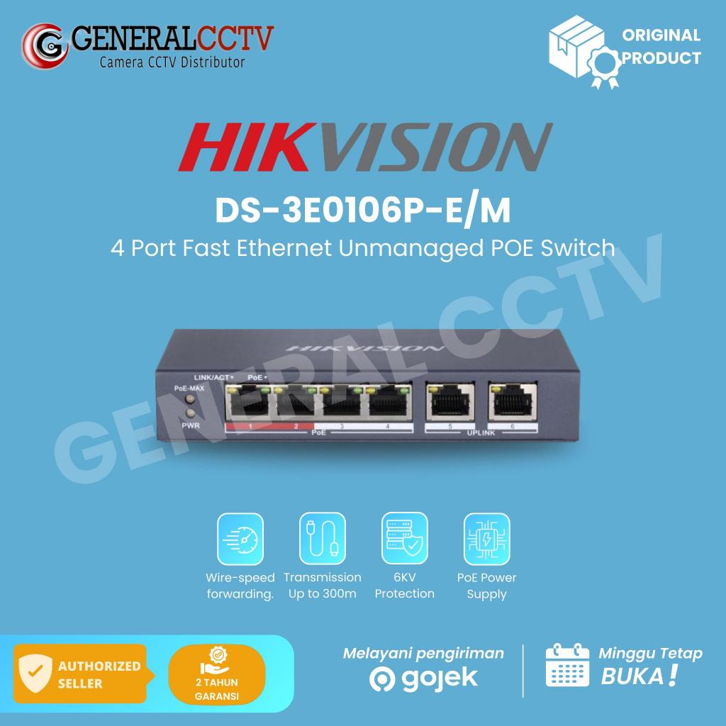 Jual SWITCH HIKVISION DS-3E0106P-E/M SWITCH 4 PORT POE+2 UPLINK | Shopee Indonesia