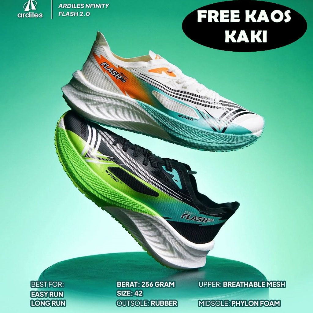 Jual Sepatu Running Ardiles Nfinity Flash Original Free Kaos kaki ...