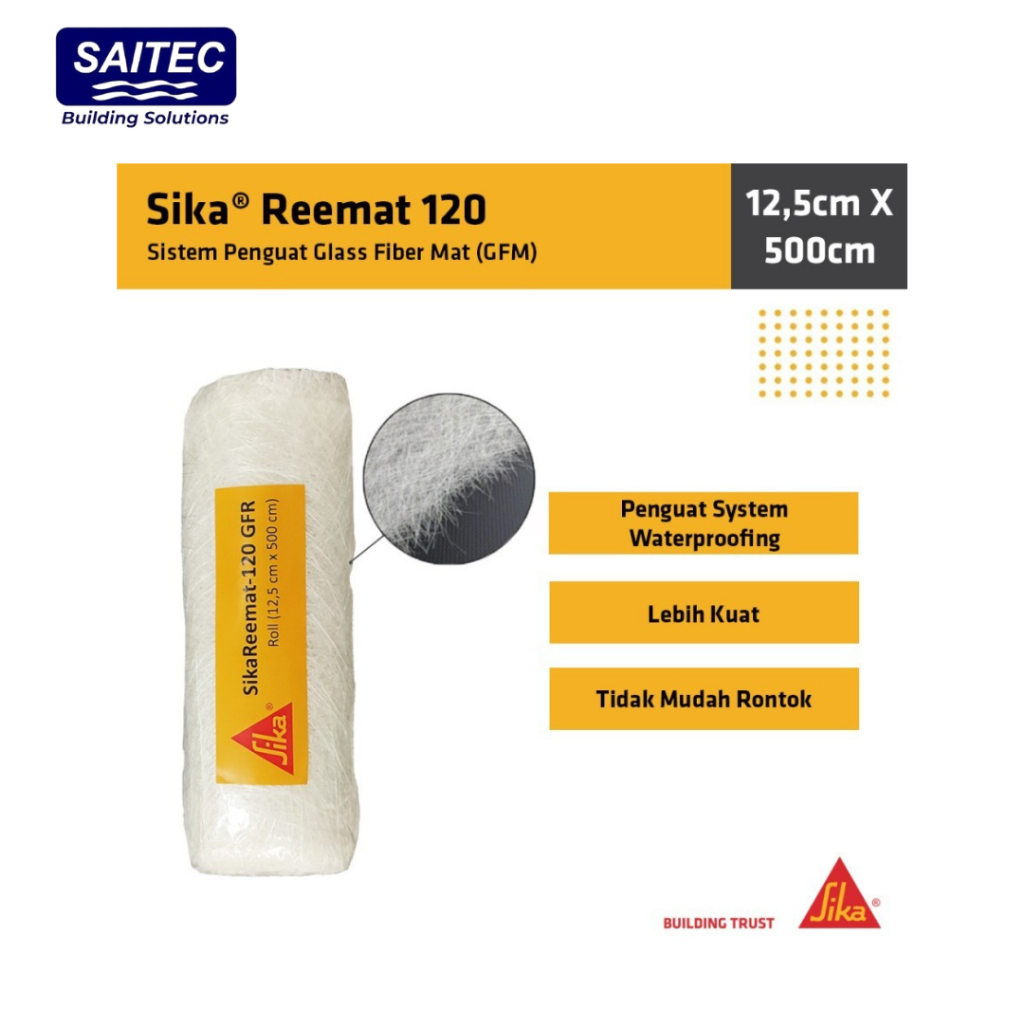 Jual Sika - Reemat 120 Serat Fiber Waterproofing Fiberglass Matt 12,5cm ...